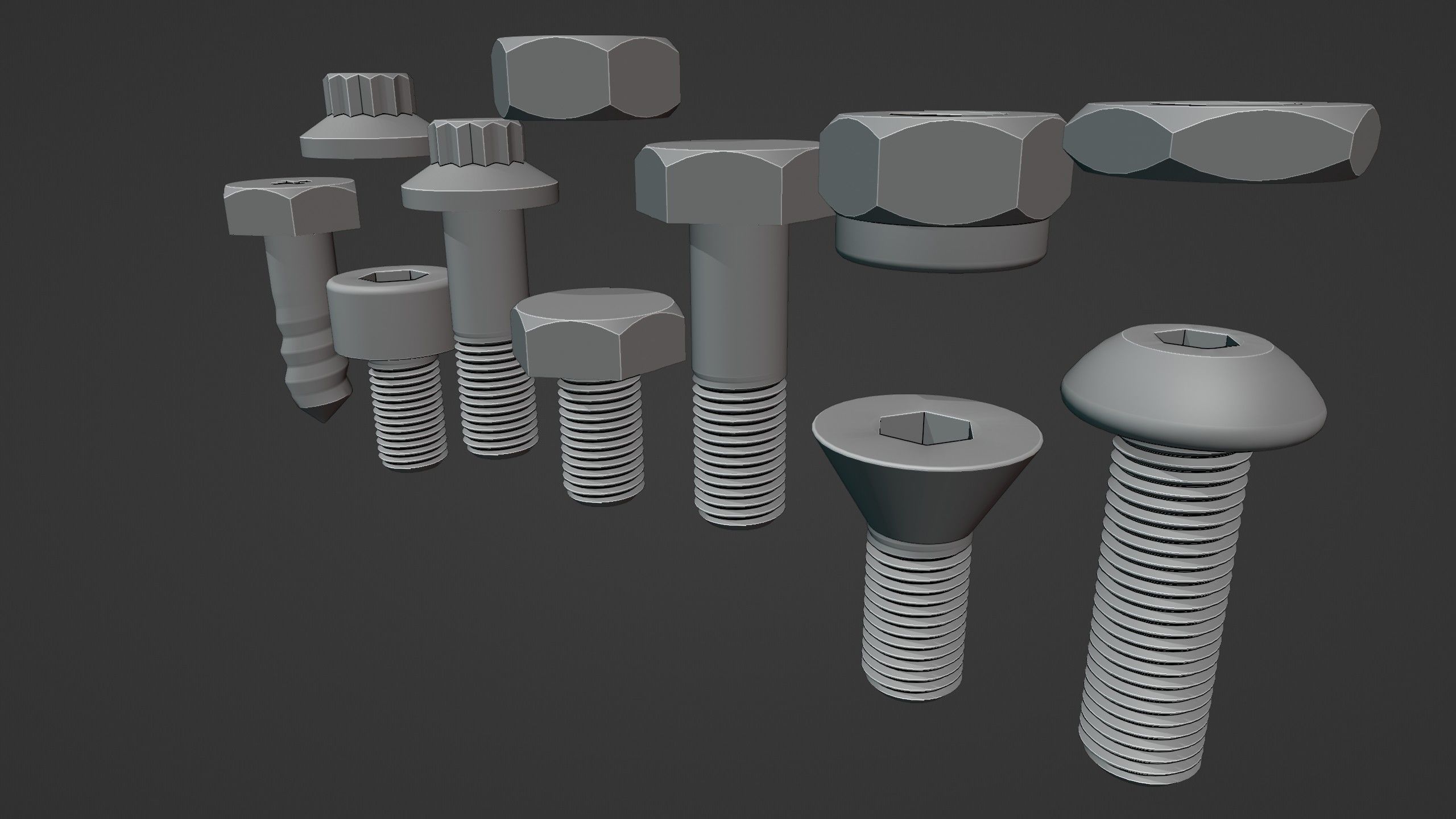 Nuts And Bolts 3d Models - Free Download free 3D model | CGTrader
