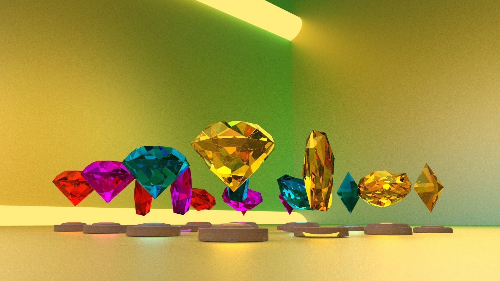 3D model Low Poly Diamonds VR / AR / low-poly | CGTrader