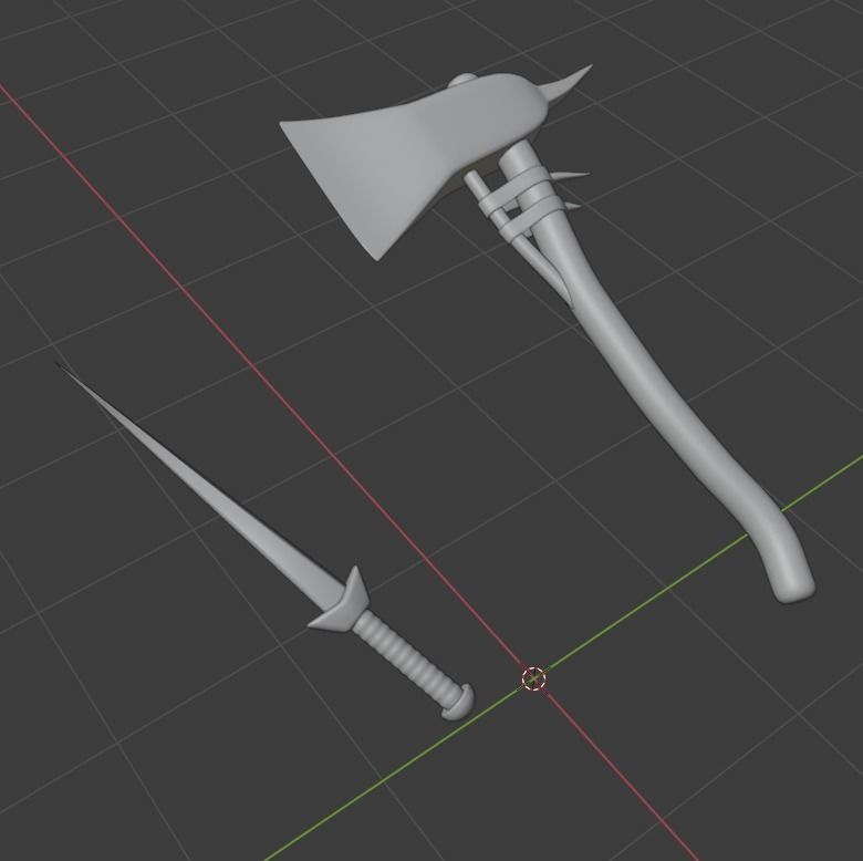 Axe and Dagger 3D model | CGTrader