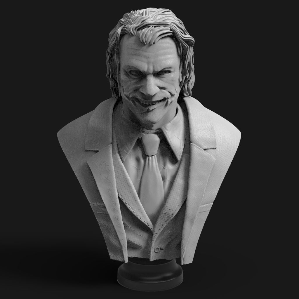 JOKER HEATH LEDGER BUST 3D model 3D printable | CGTrader