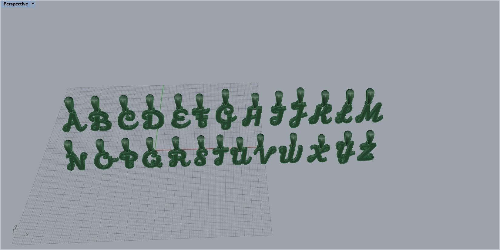 Pendant with 26 alphabet letters 3dm model 3D model 3D printable | CGTrader