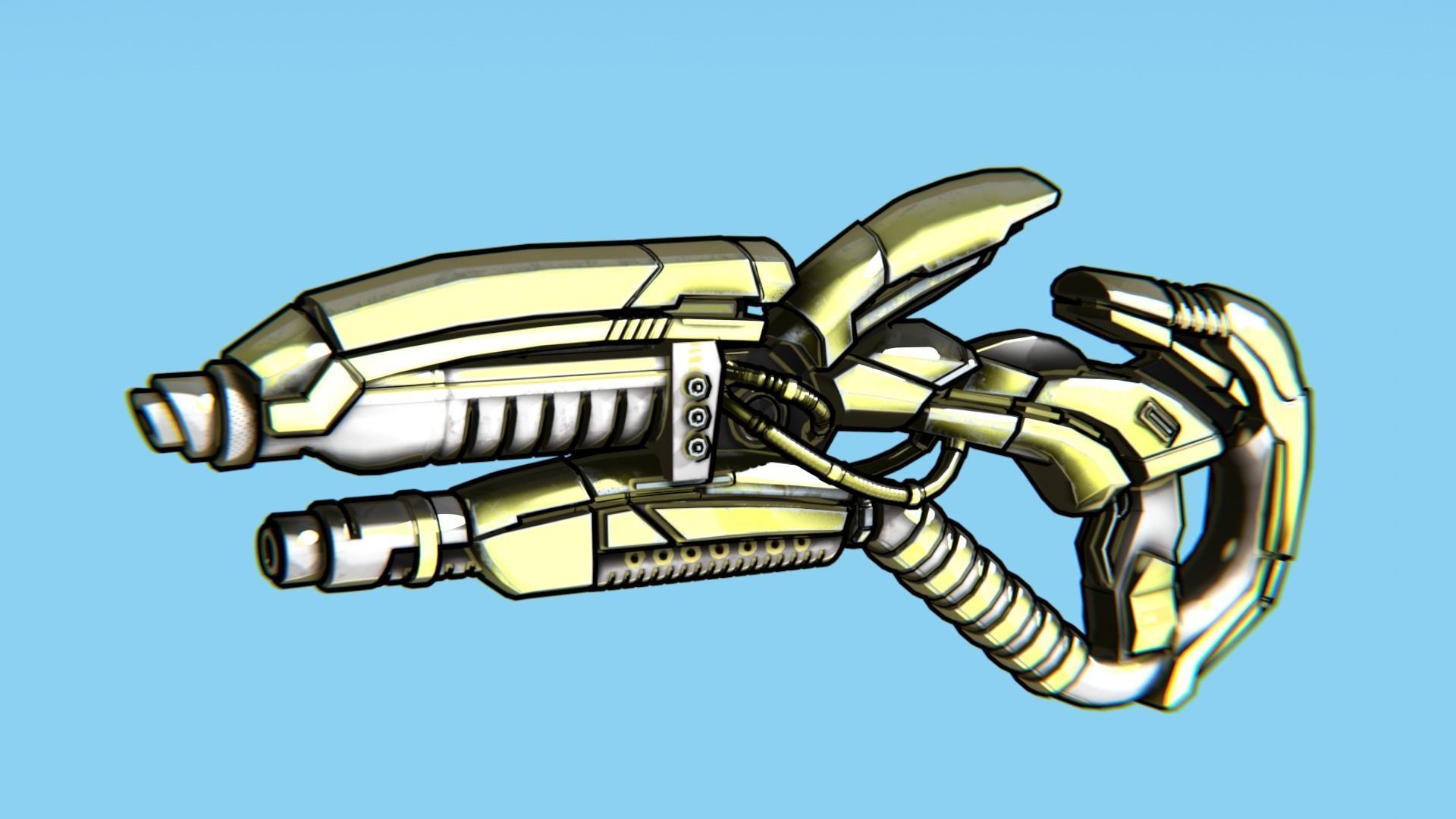 3D model Sci-Fi One-Hand Shotgun VR / AR / low-poly | CGTrader