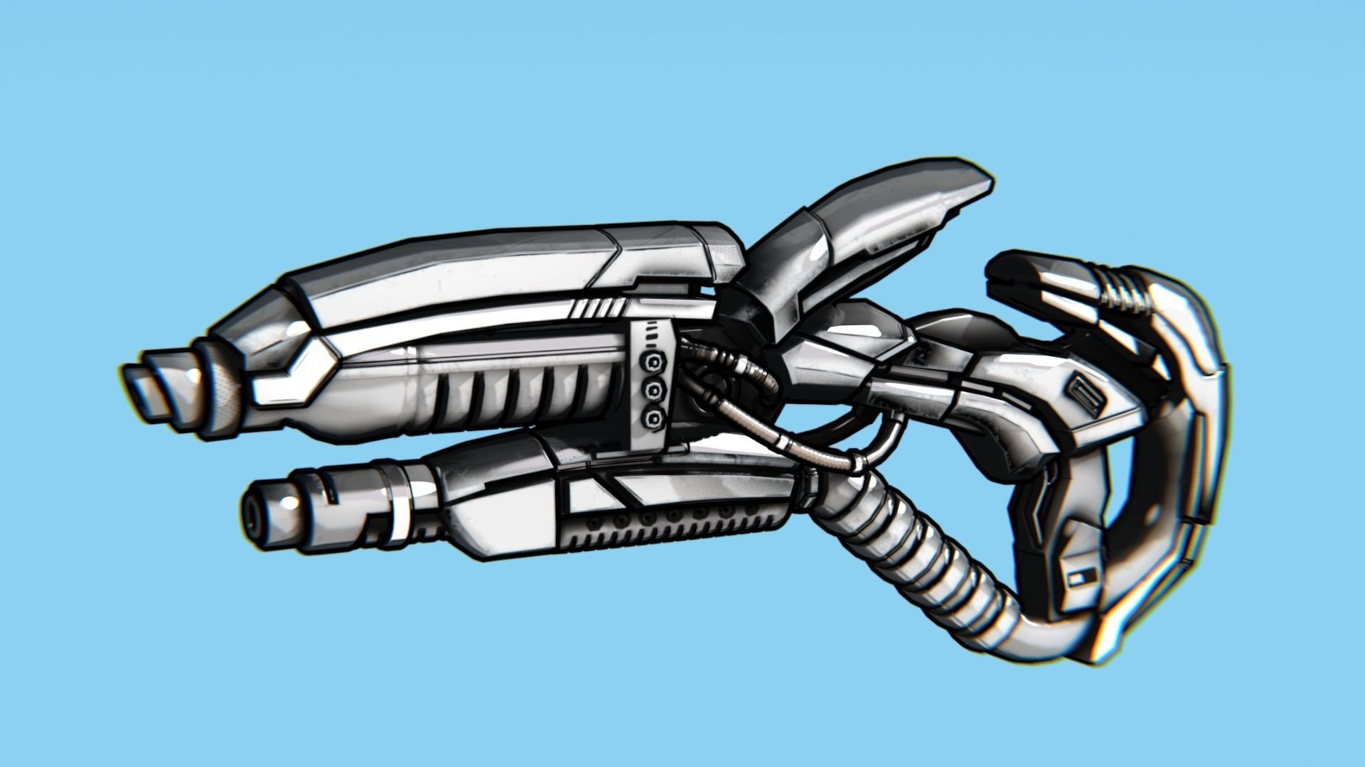 3D model Sci-Fi One-Hand Shotgun VR / AR / low-poly | CGTrader