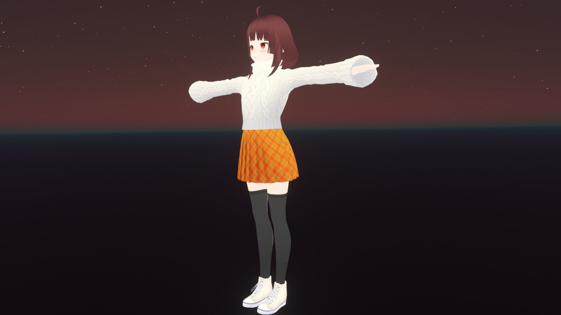 3D model cute anime girl character - Mayoko VR / AR / low-poly | CGTrader