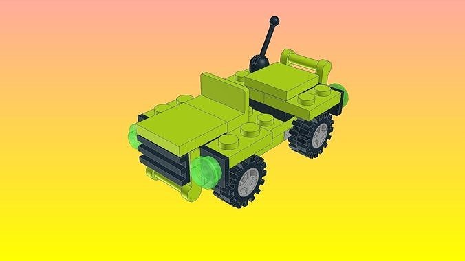 Lego Military Car Model 30071 3D model | CGTrader