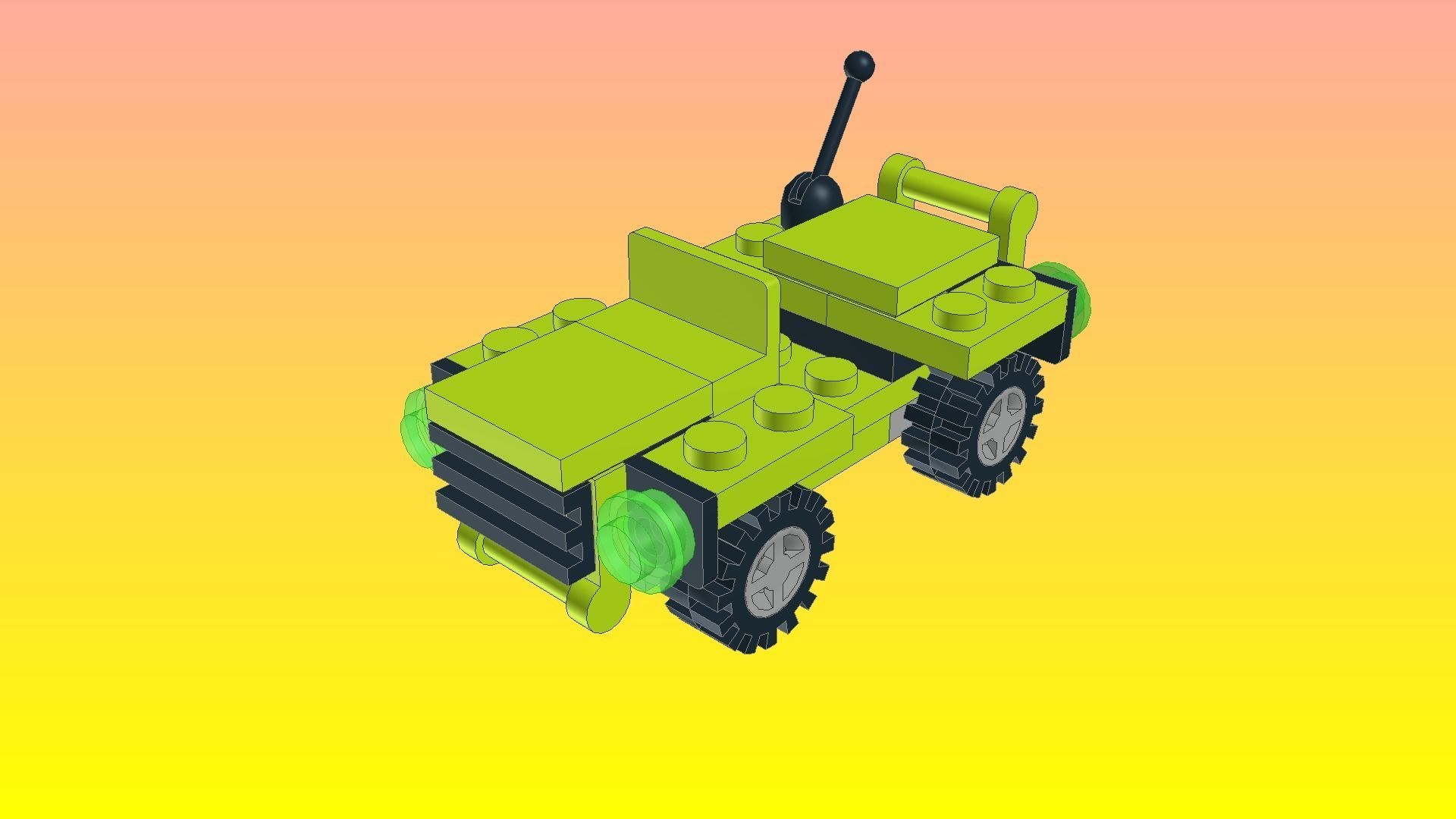 Lego Military Car Model 30071 3D model | CGTrader
