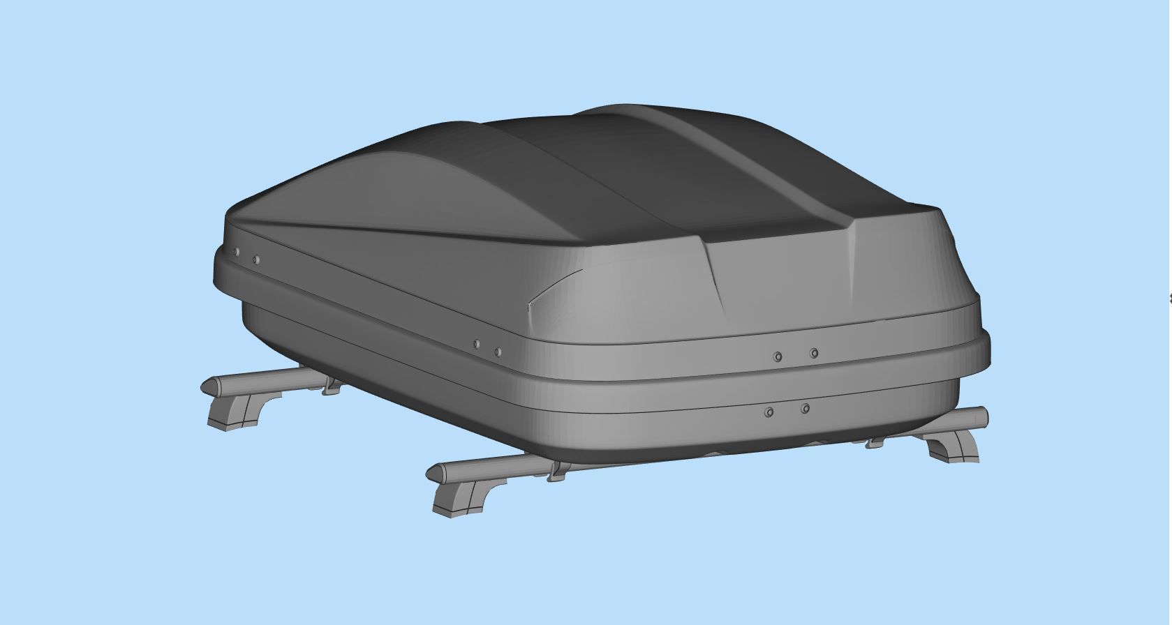 Rooftop Cargo Boxes Car roof rack with cargo box 3D model 3D printable ...