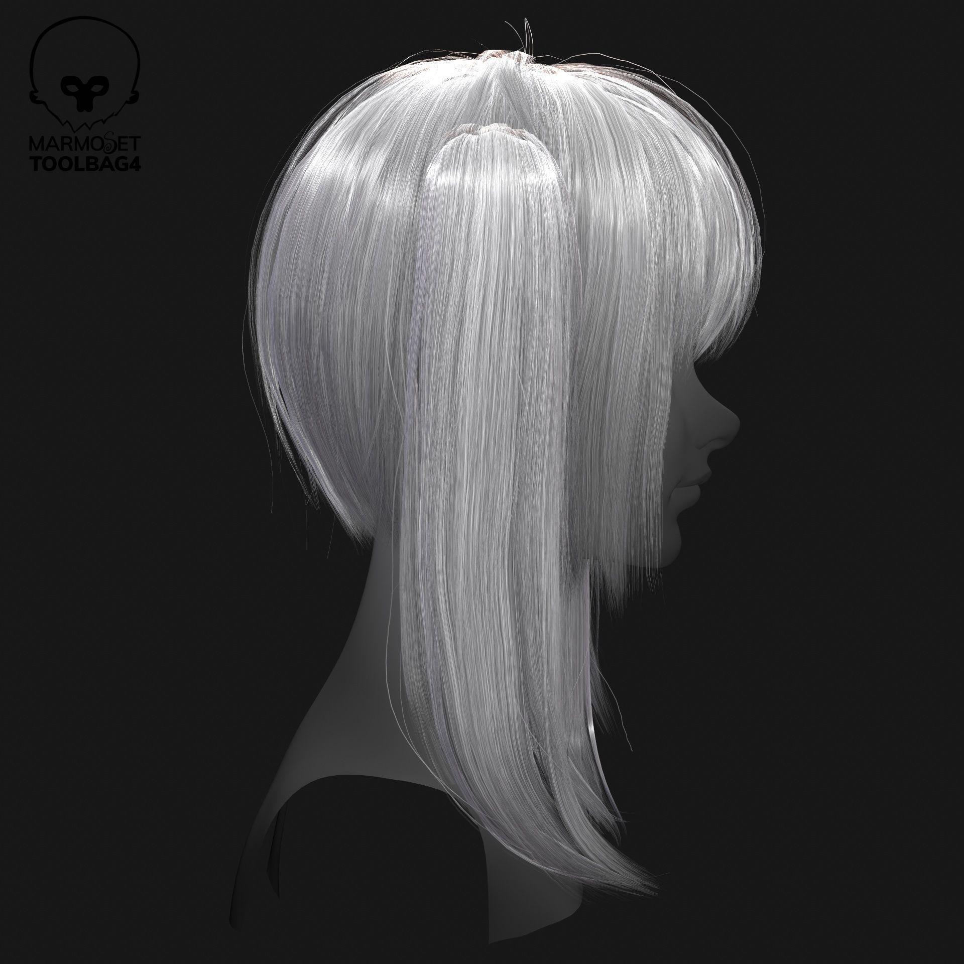 3D model Hairstyle Hair-cards VR / AR / low-poly | CGTrader