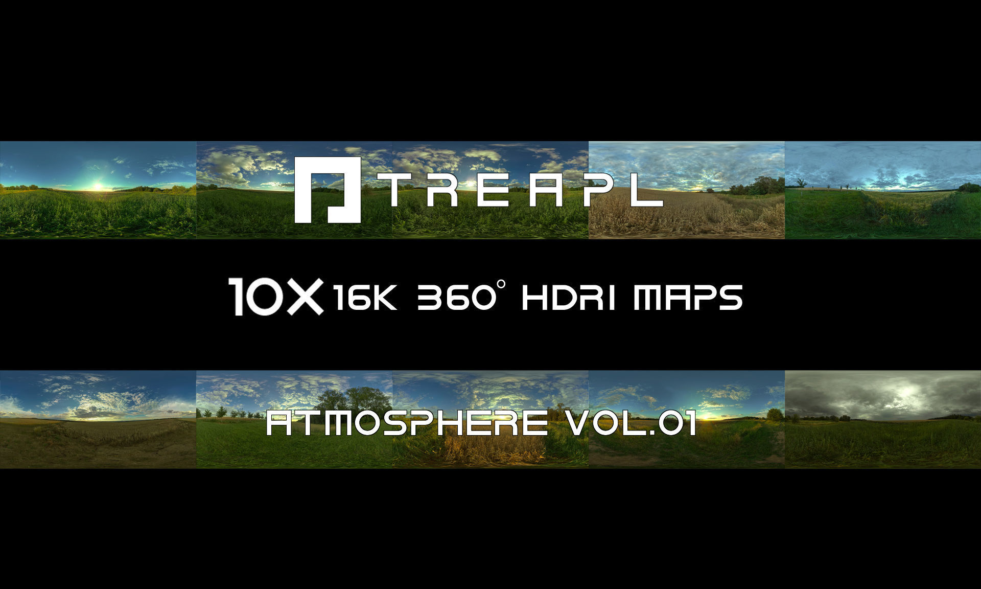 10X HDRI SKIES TREAPL ATMOSPHERE VOL01 - BUNDLE - 360 SKIES Texture ...