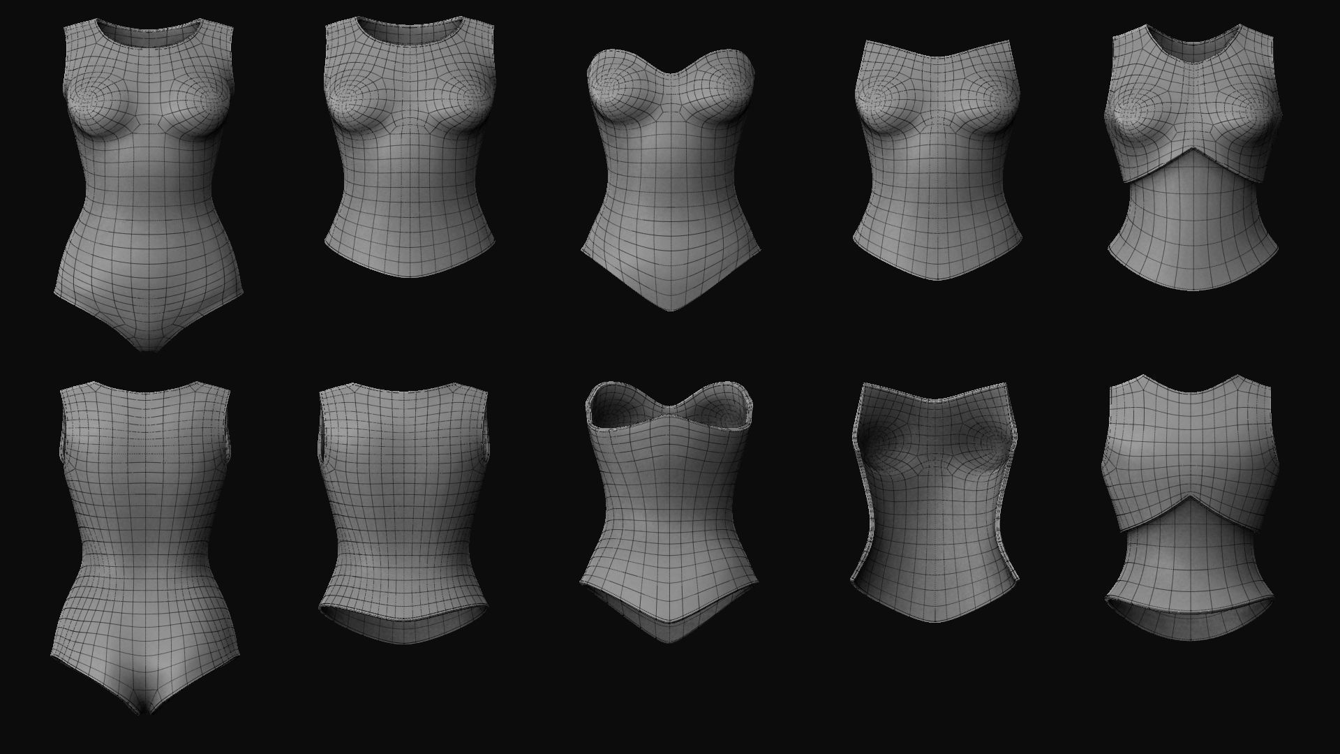 3D model Female Chest Armor Basemesh Kitbash VR / AR / low-poly | CGTrader