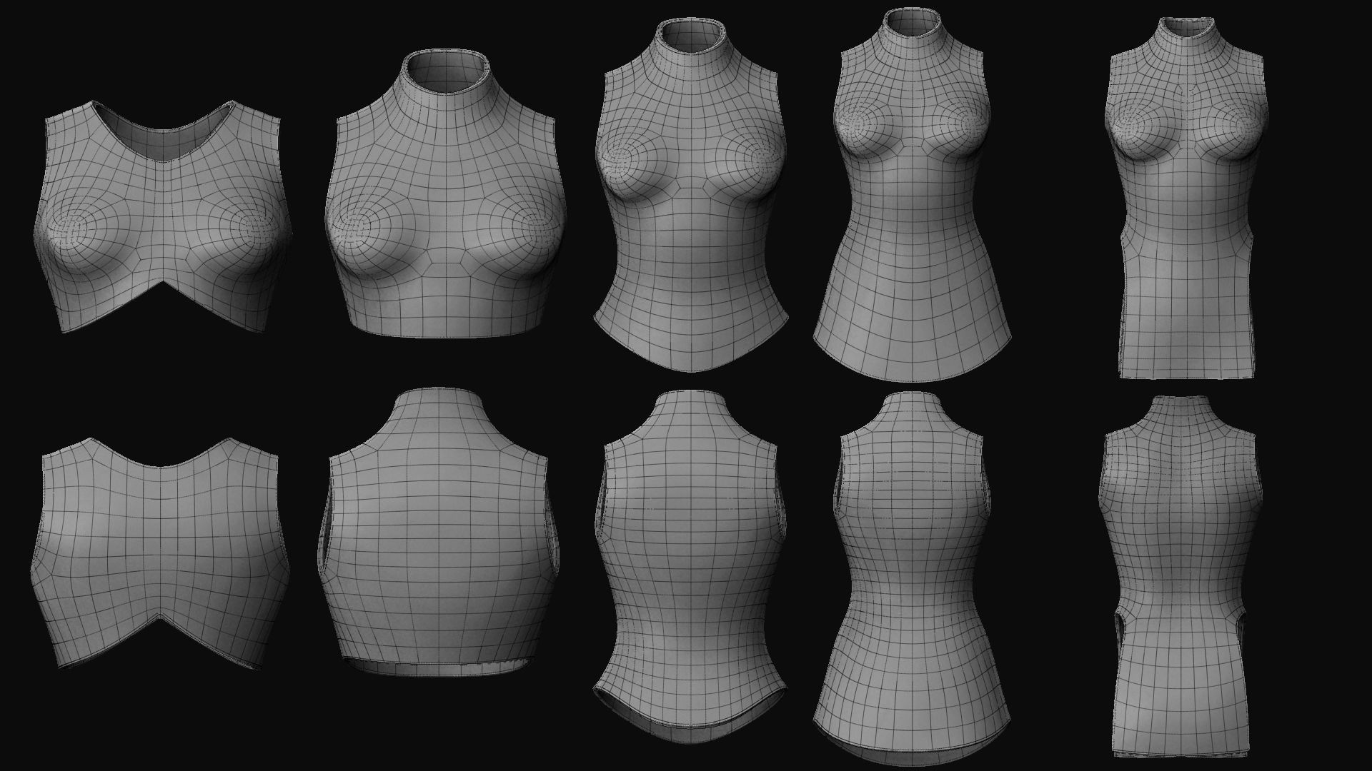 3D model Female Chest Armor Basemesh Kitbash VR / AR / low-poly | CGTrader