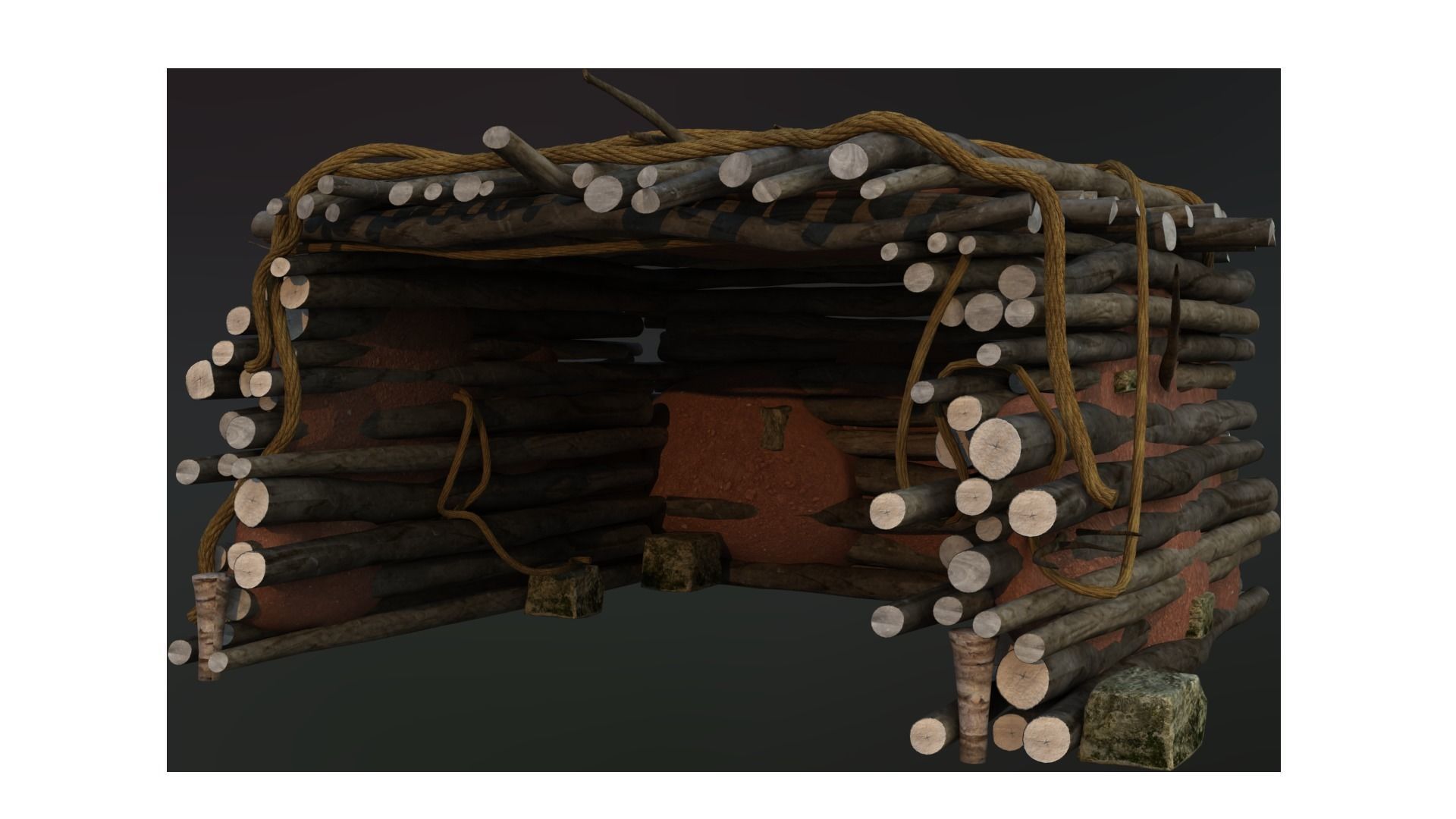 Hut 3d model wooden structure made of logs 3D model | CGTrader