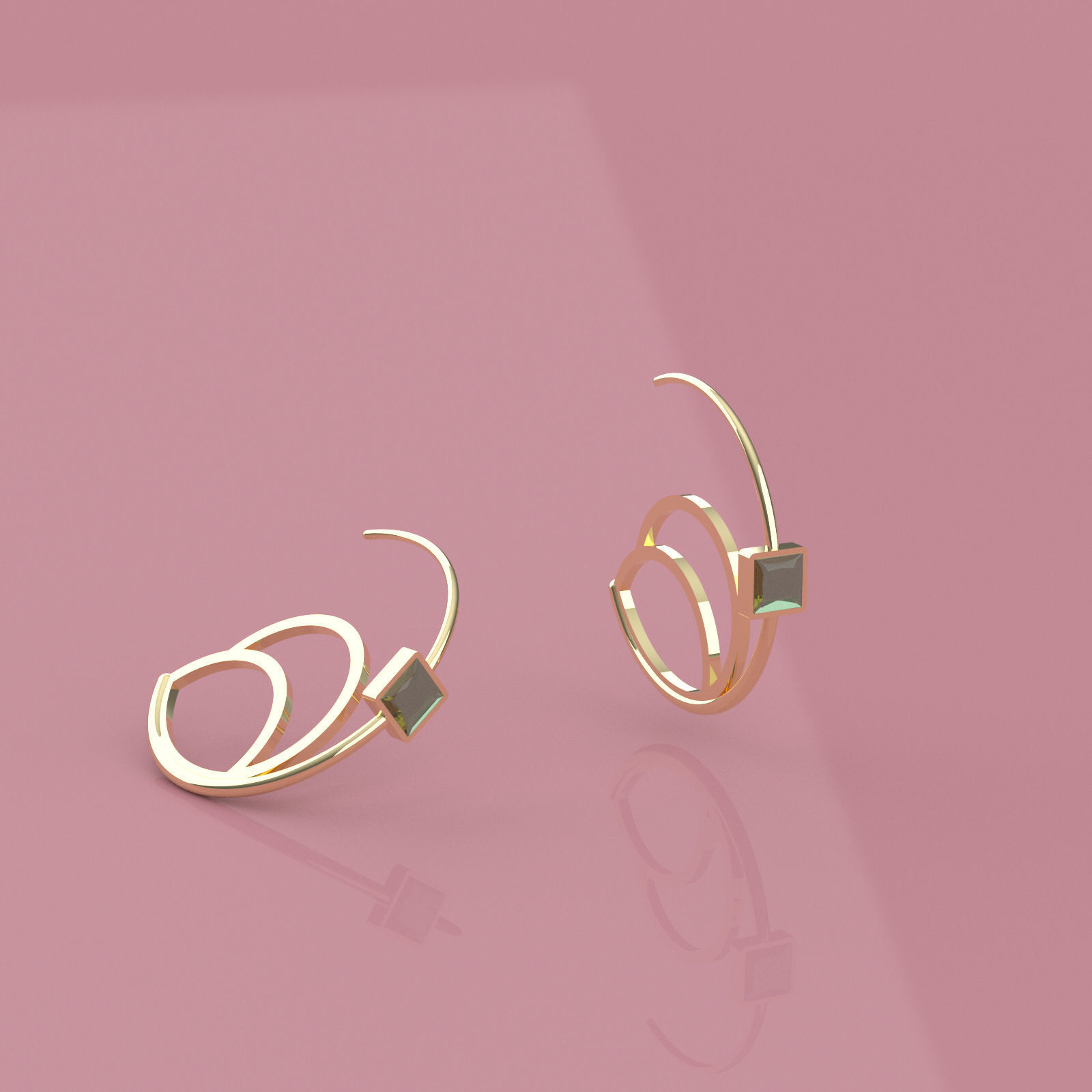 Nar105 square ring in sterling silver 3D model 3D printable | CGTrader