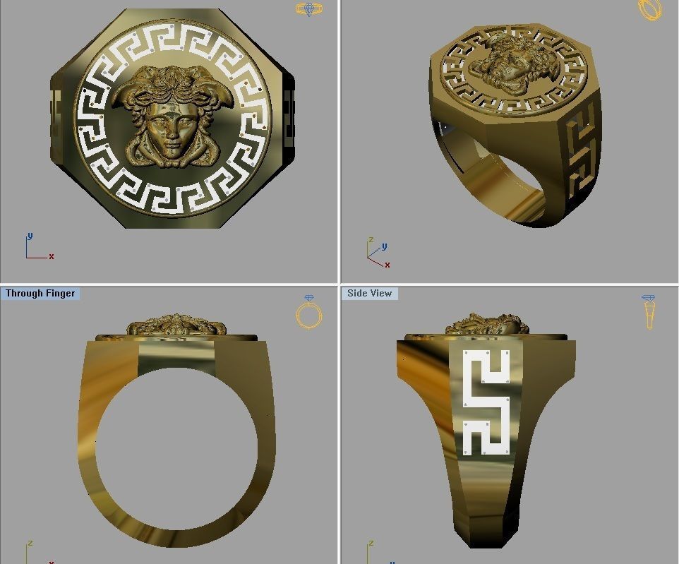 Antique vercase ring for men 3D model 3D printable | CGTrader