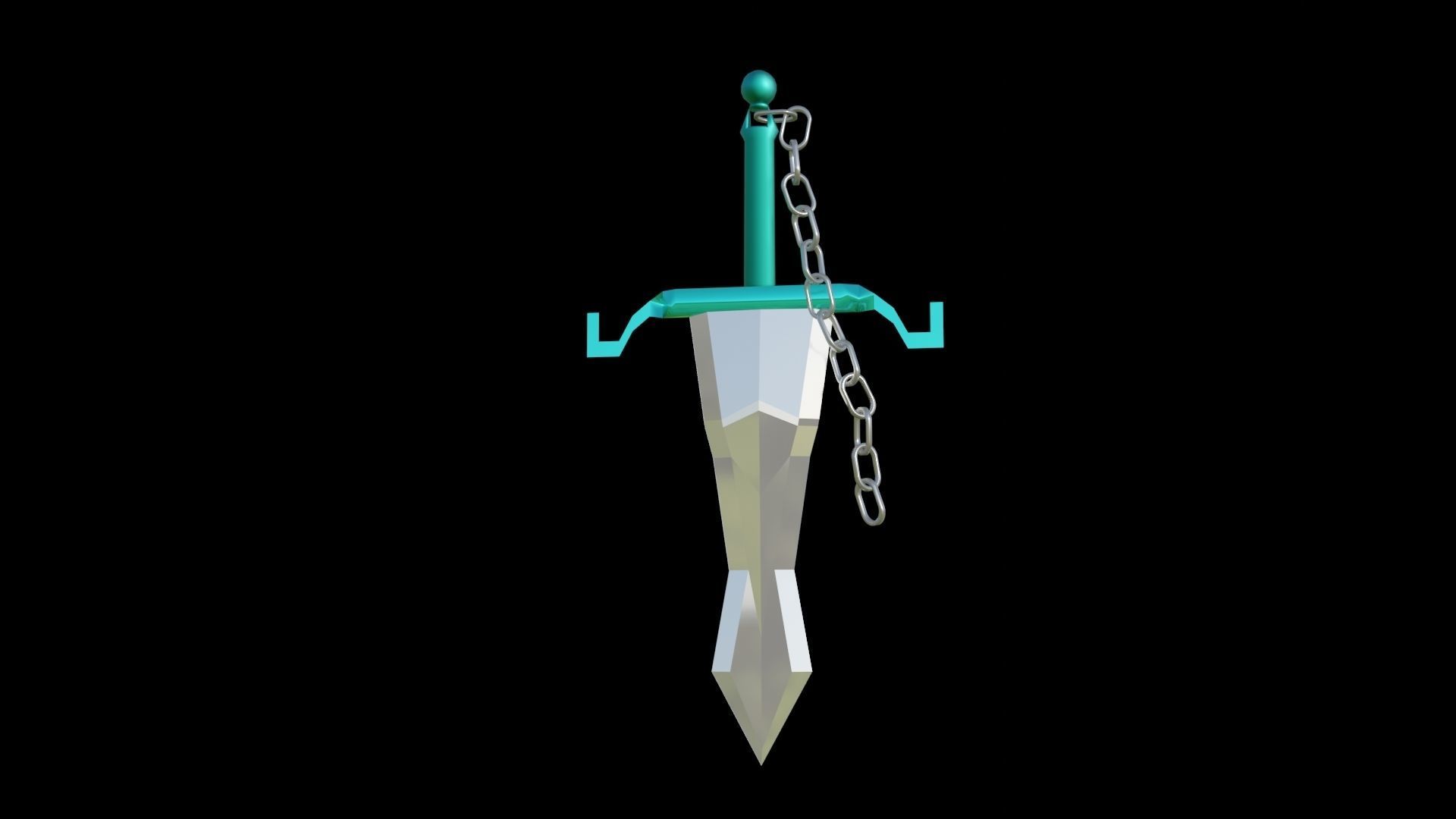 Sword with chain handle 3D model animated | CGTrader