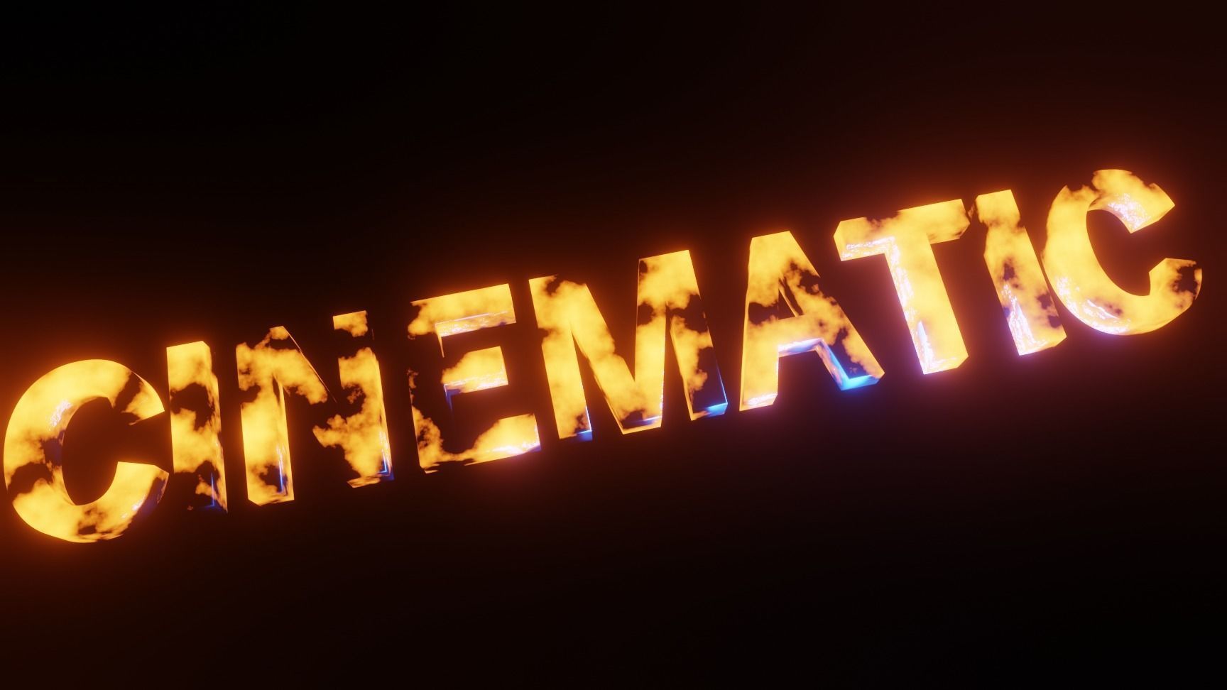 3D model Customizable Sci-fi Animated Flaming Text VR / AR / low-poly ...