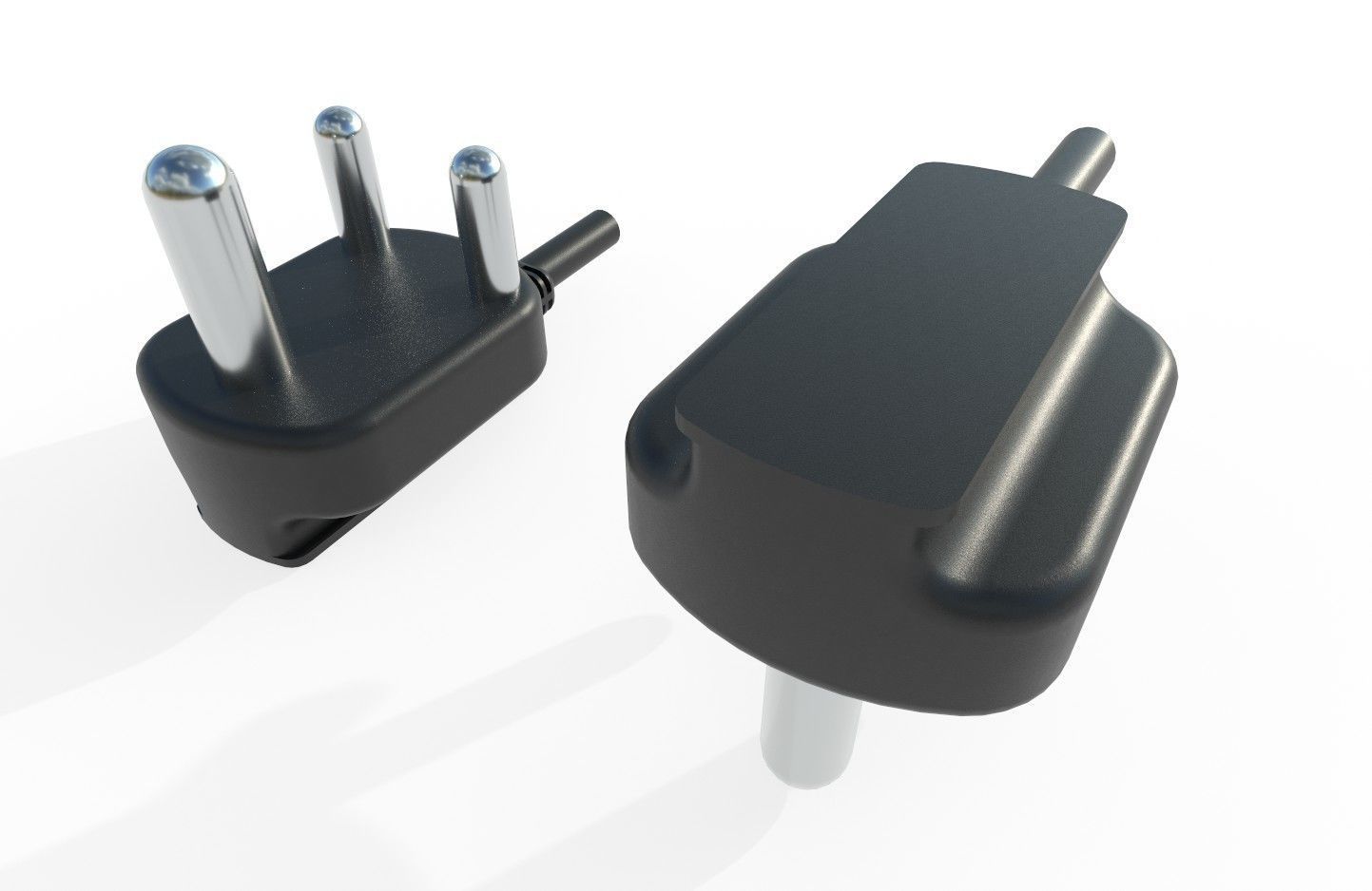 3D model Electrical Plug Type D Black VR / AR / low-poly | CGTrader