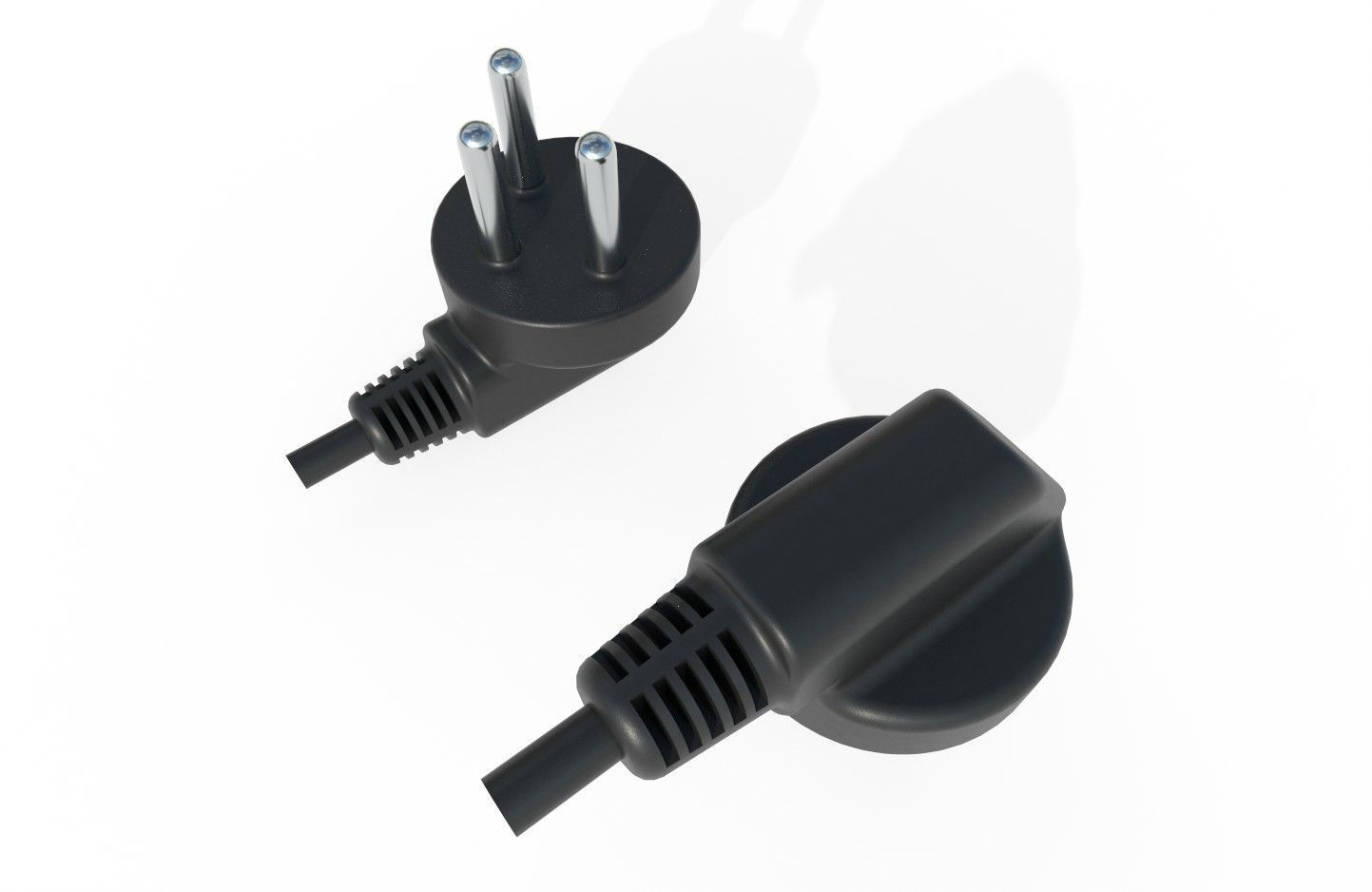 3D model Electrical Plug Type H Black VR / AR / low-poly | CGTrader