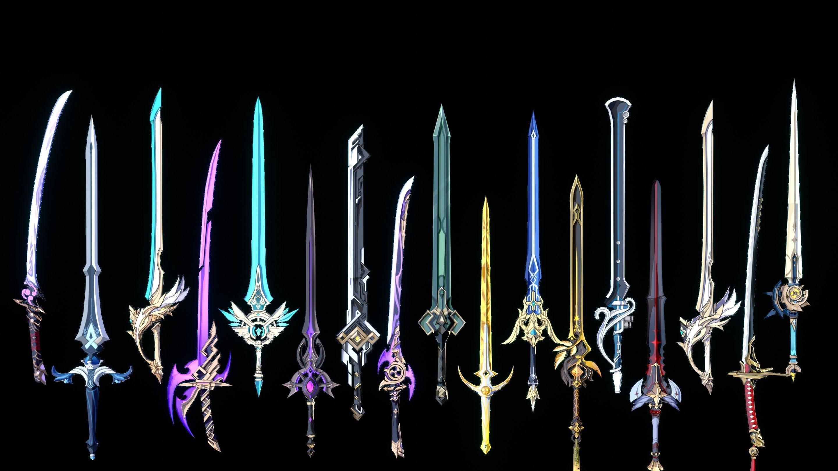 3D model 50 Genshin Impact Inspired Sword VR / AR / low-poly | CGTrader