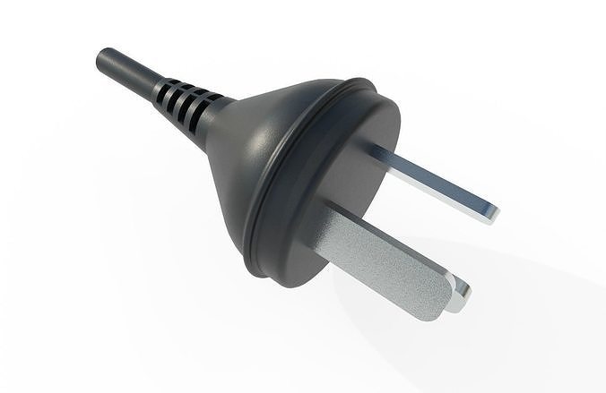 3D model Electrical Plug Type I Black VR / AR / low-poly | CGTrader