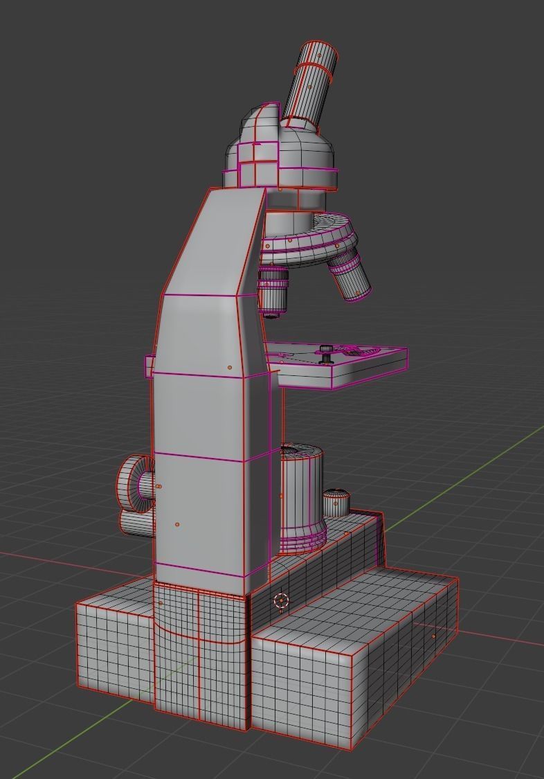 3D model Basic microscope with three viewers VR / AR / low-poly | CGTrader