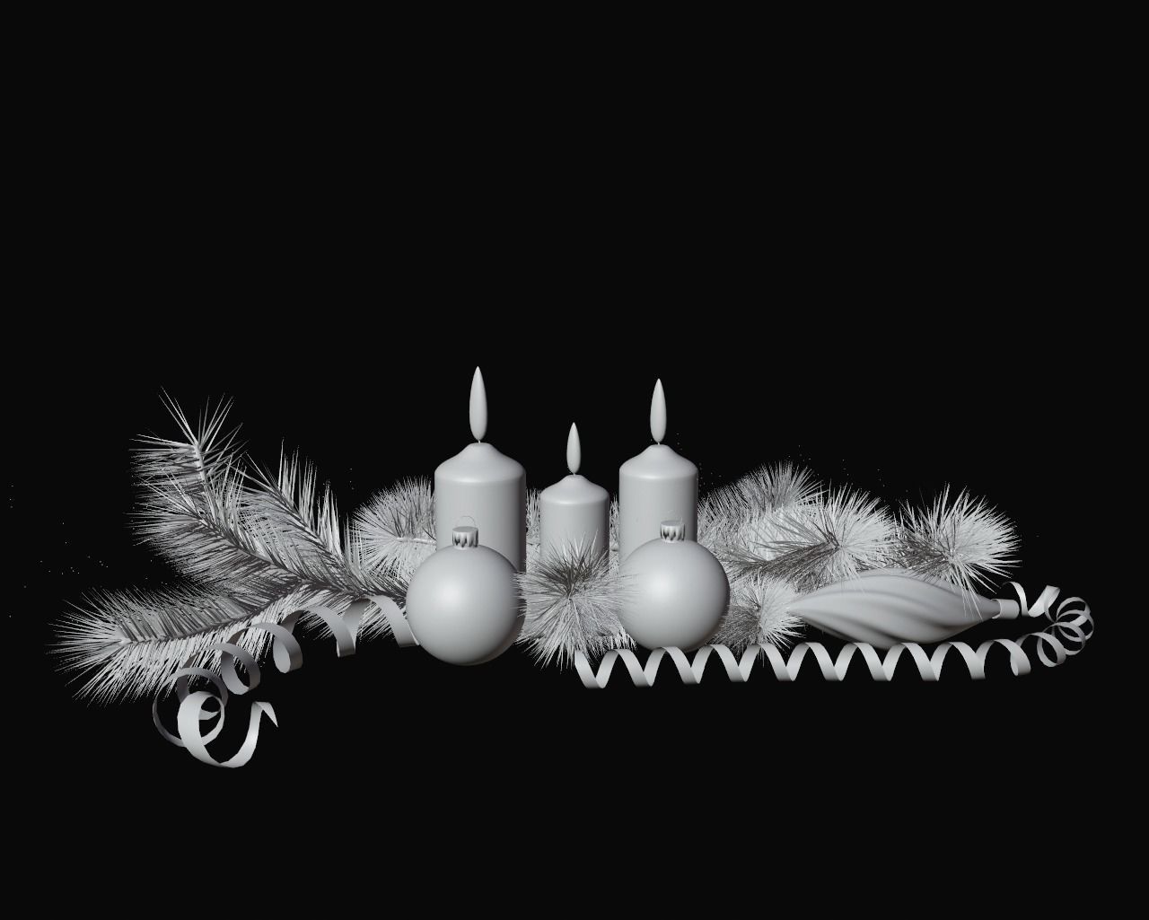 New year scene free 3D model | CGTrader