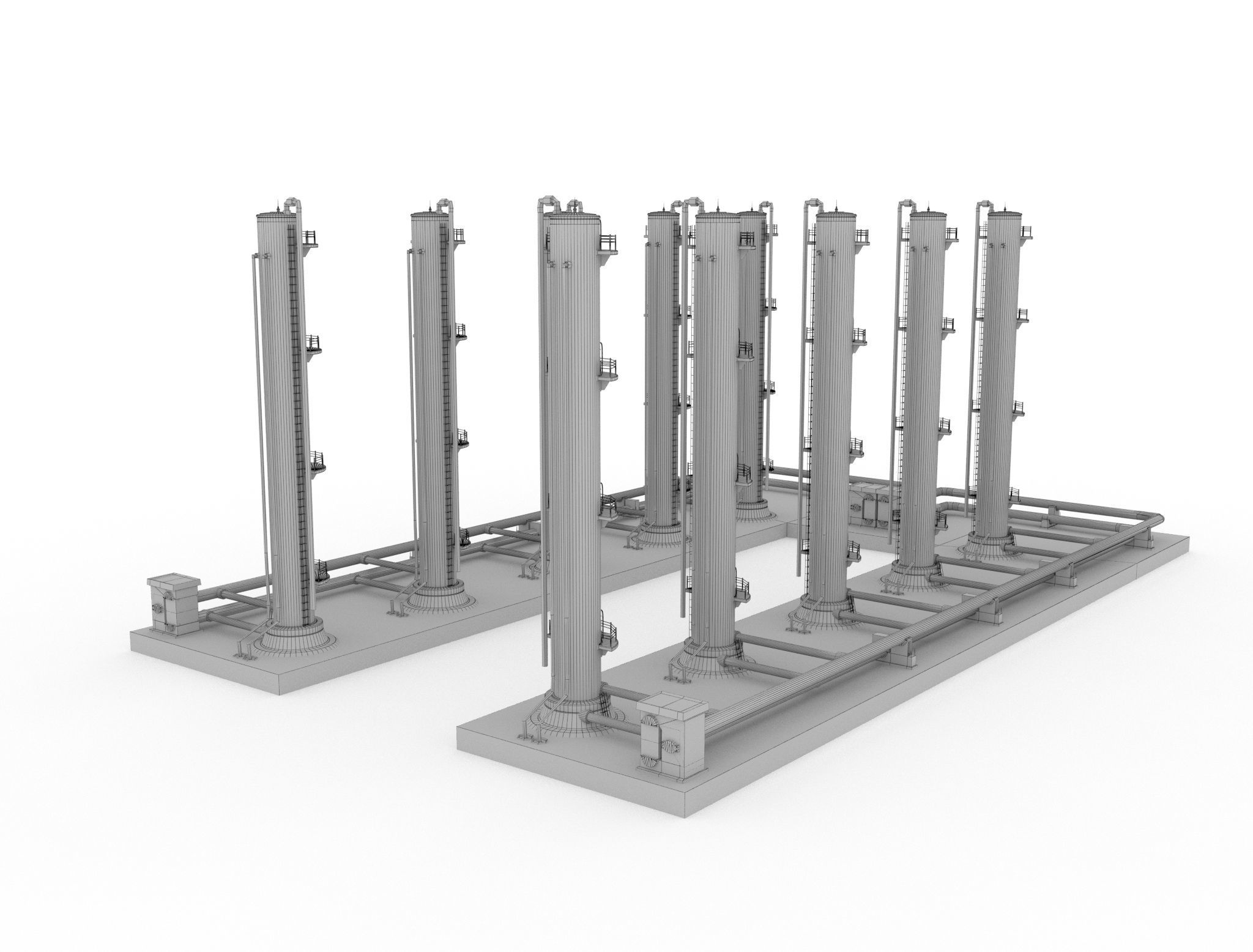 Industrial towers 3D model | CGTrader