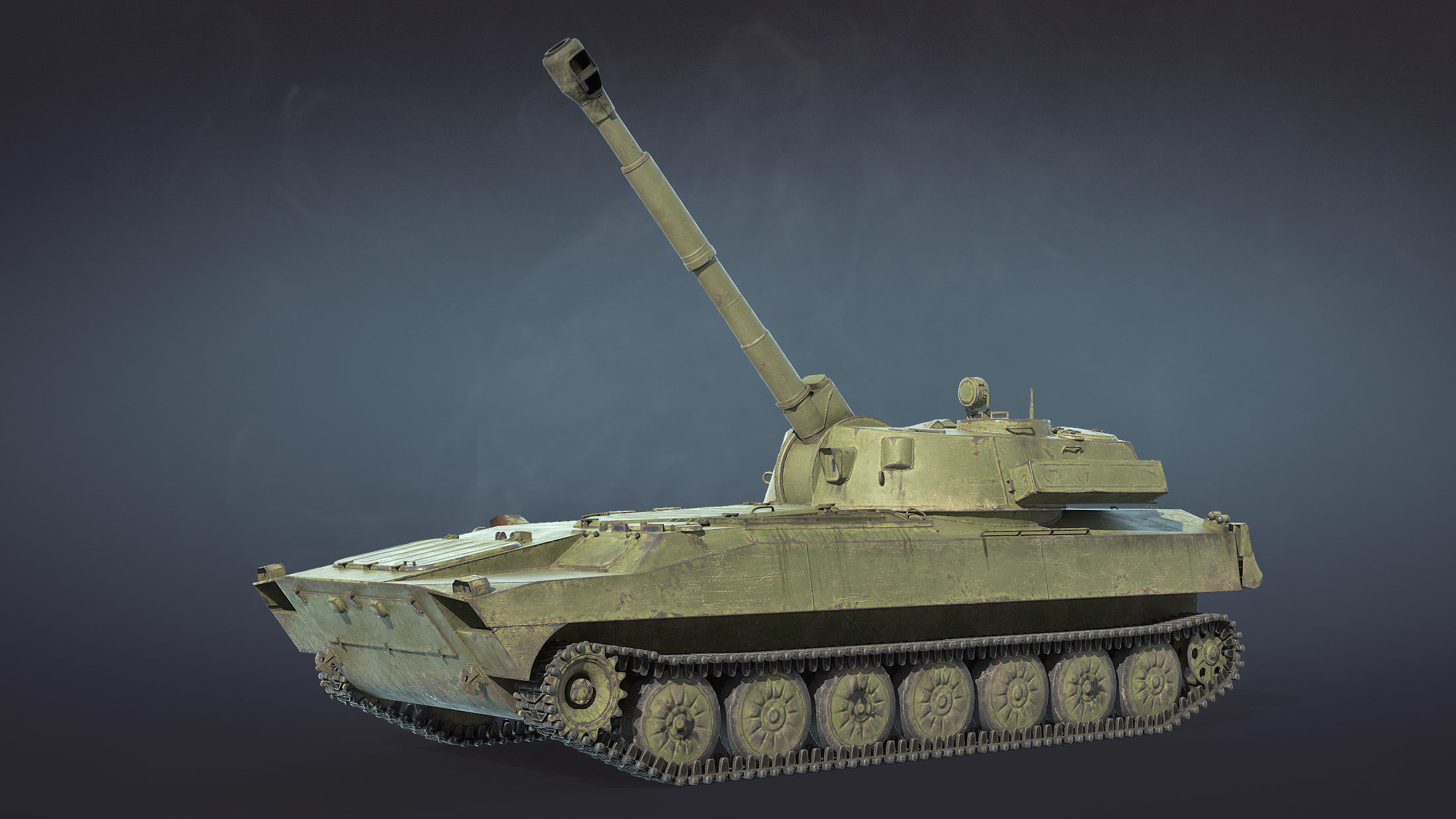 3D model 2S1 Gvozdika self-propelled howitzer VR / AR / low-poly | CGTrader