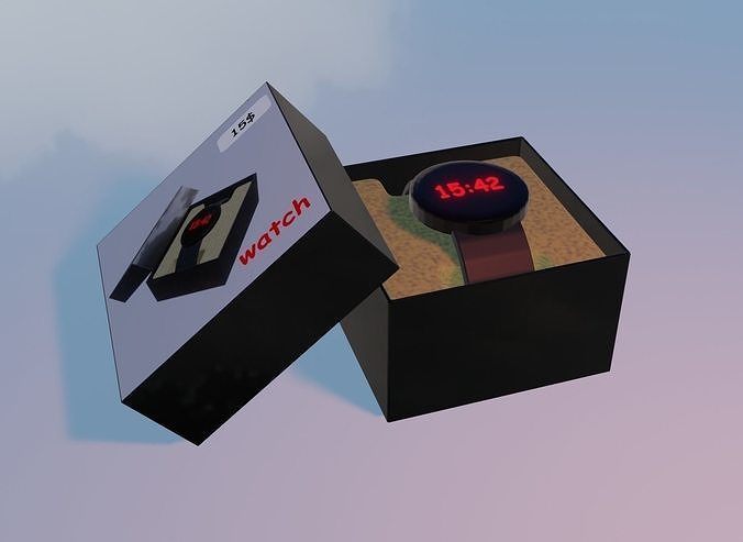 electronic smart watch with box free VR / AR / low-poly 3D model | CGTrader