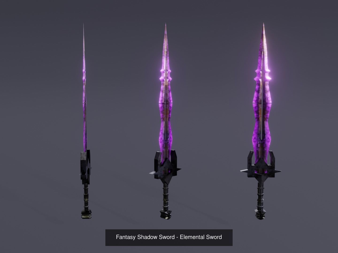 6 Elemental swords - magic swords 3D Model Collection | CGTrader