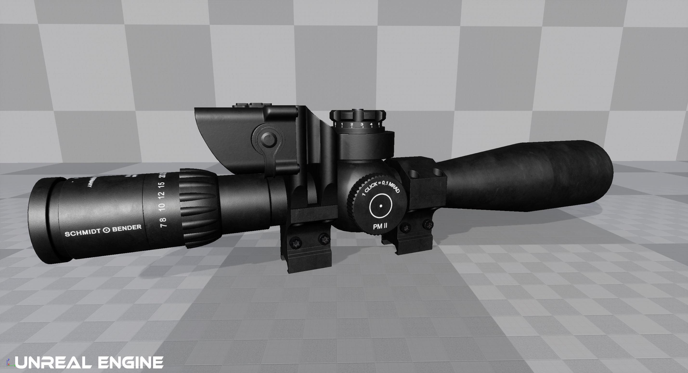 3D model Barrett BORS with Scope Leupold Mark 4-14x50mm VR / AR / low ...