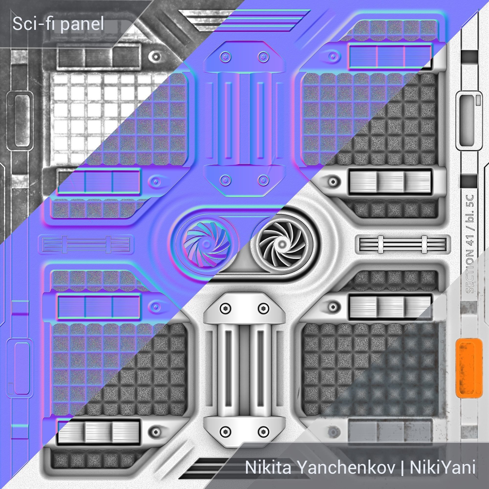 Sci-fi panel Texture | CGTrader