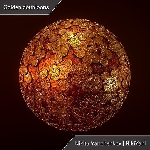 Golden doubloons Texture | CGTrader