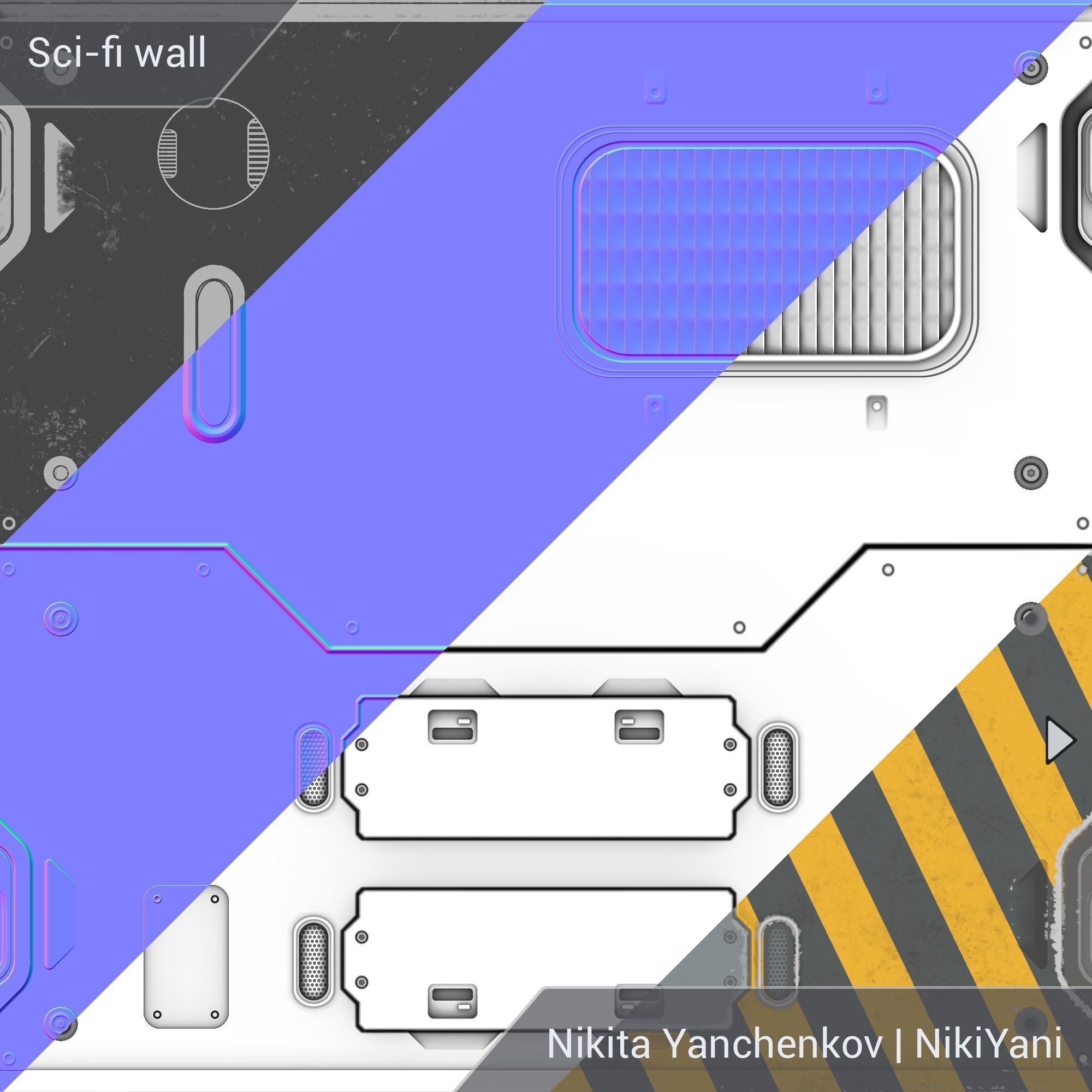 Sci-fi wall Texture | CGTrader