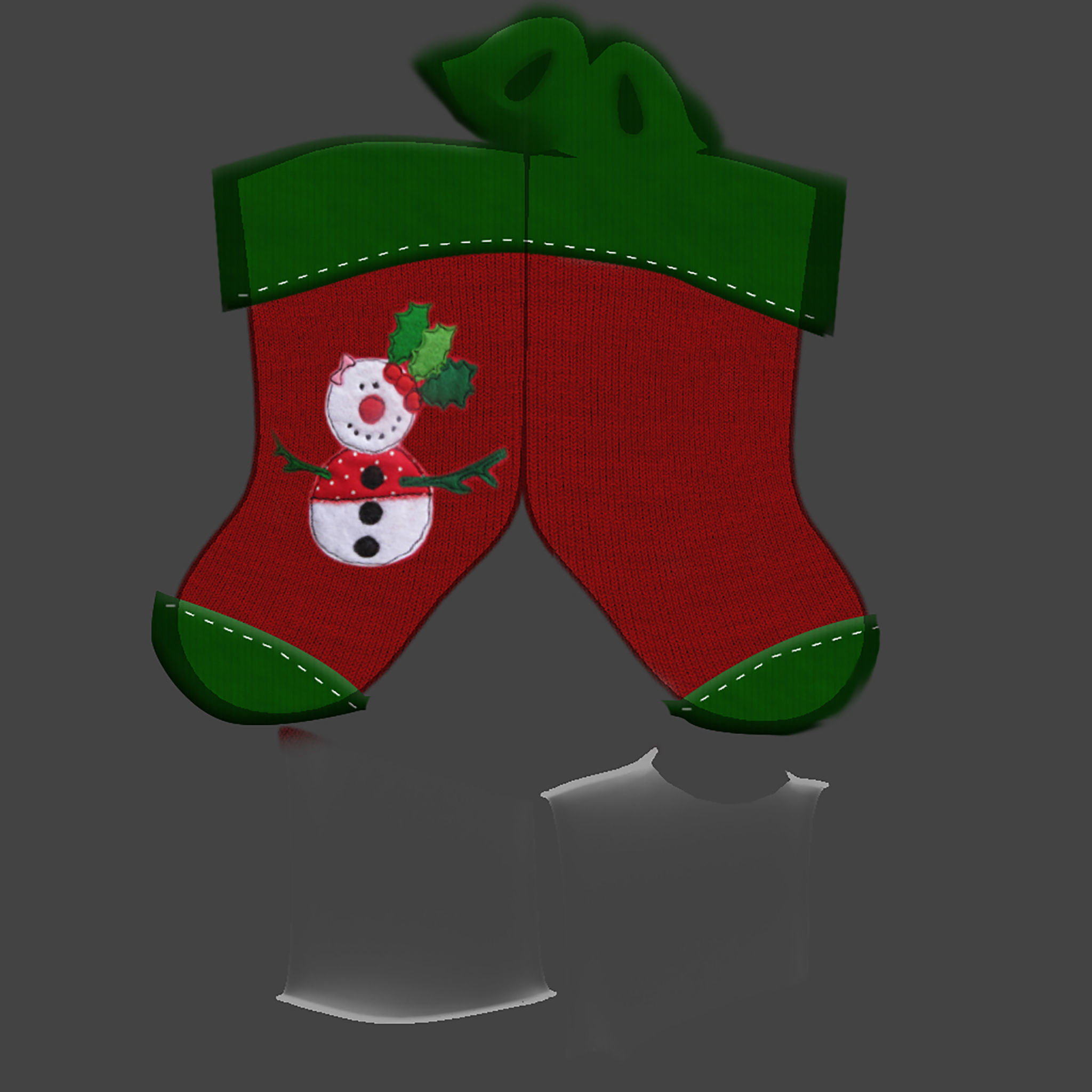 3D model Xmas Socks Template VR / AR / low-poly | CGTrader