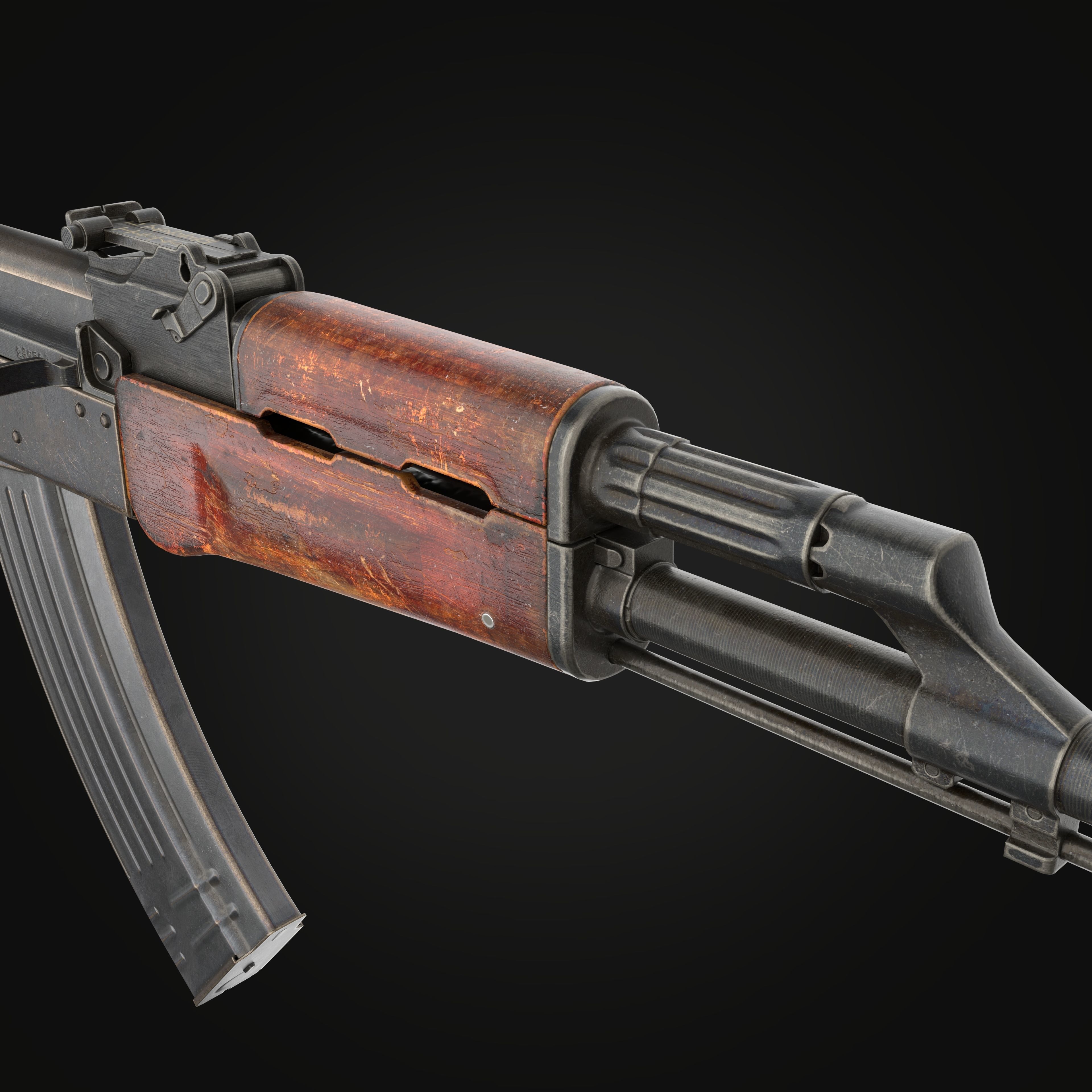 3D model AKMS Kalashnikov VR / AR / low-poly | CGTrader
