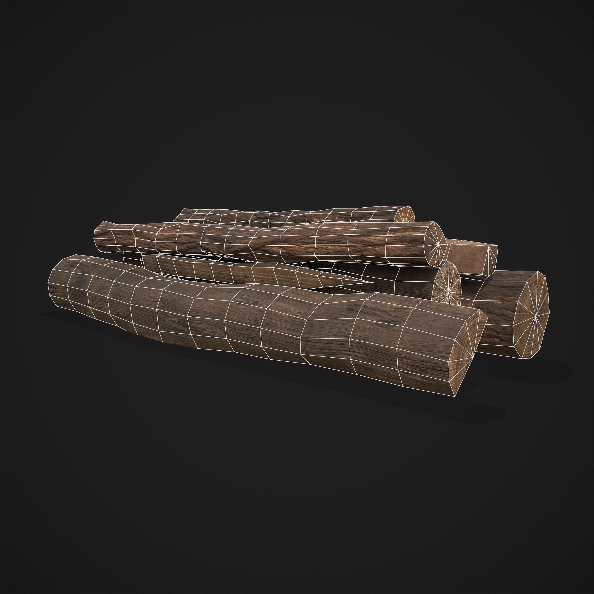 3D model Wood Logs Pile VR / AR / low-poly | CGTrader