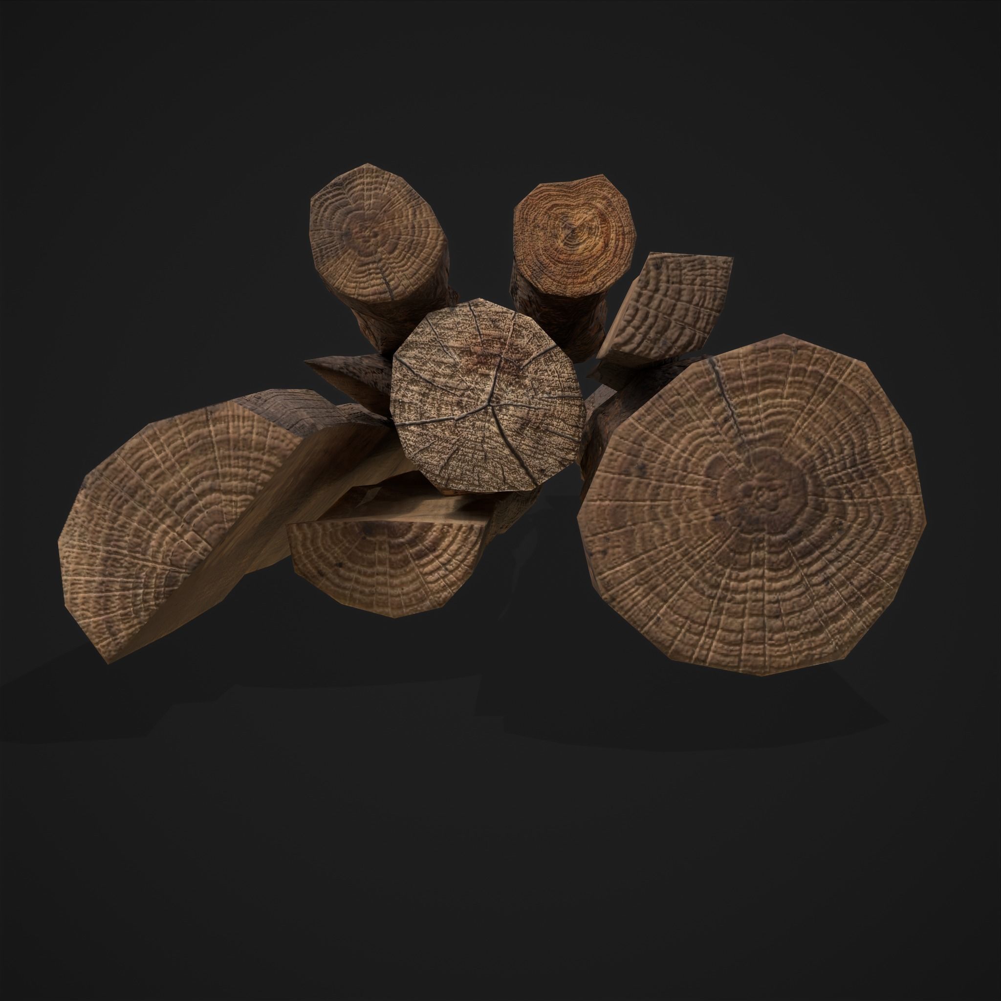 3D model Wood Logs Pile VR / AR / low-poly | CGTrader