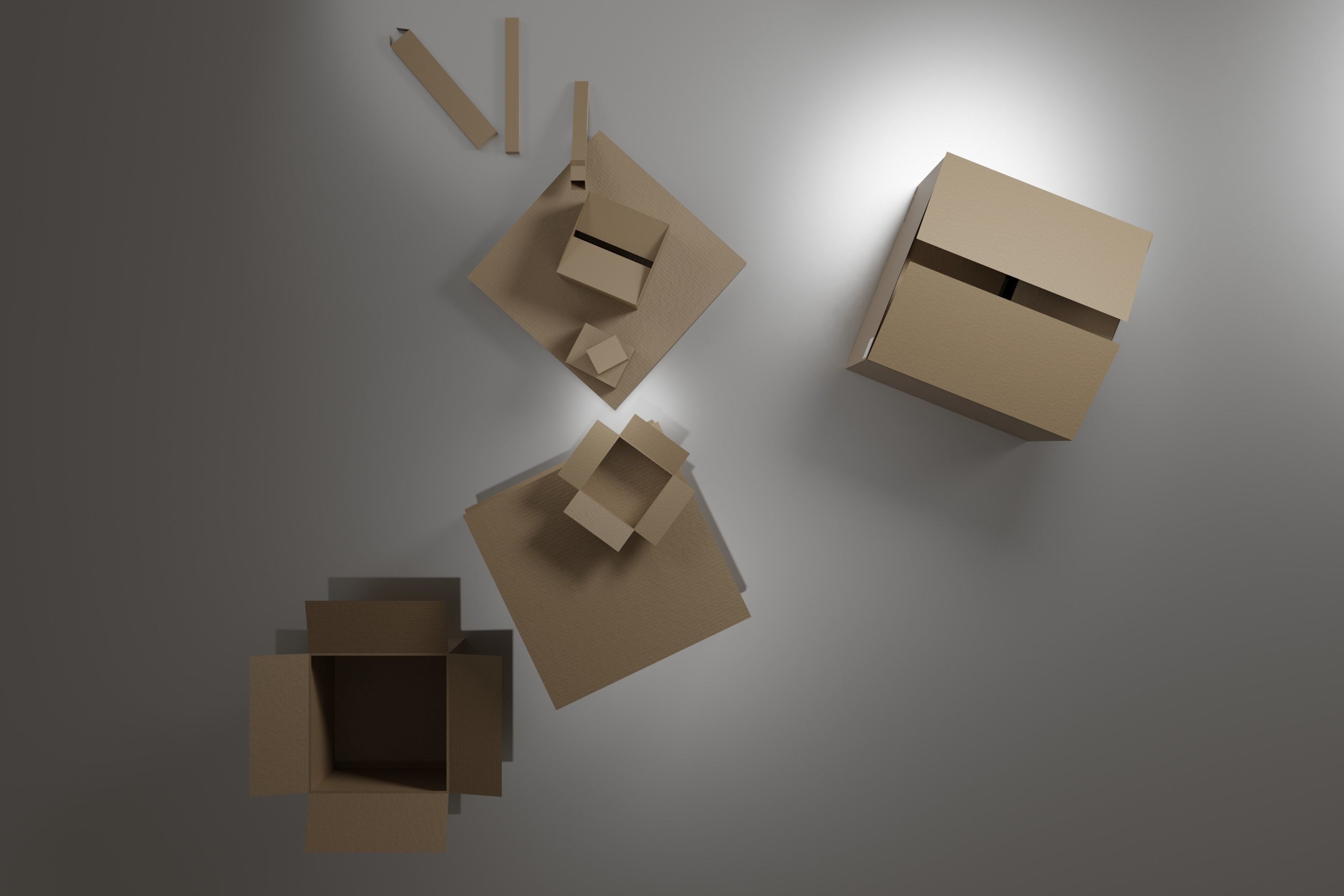 3D model Lowpoly Cardboard Boxes VR / AR / low-poly | CGTrader