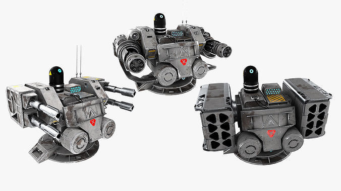 Sci-fi Turrets 3D Model Collection | CGTrader