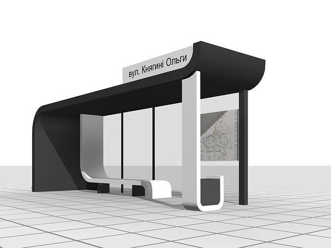 3D model Bus stop VR / AR / low-poly | CGTrader