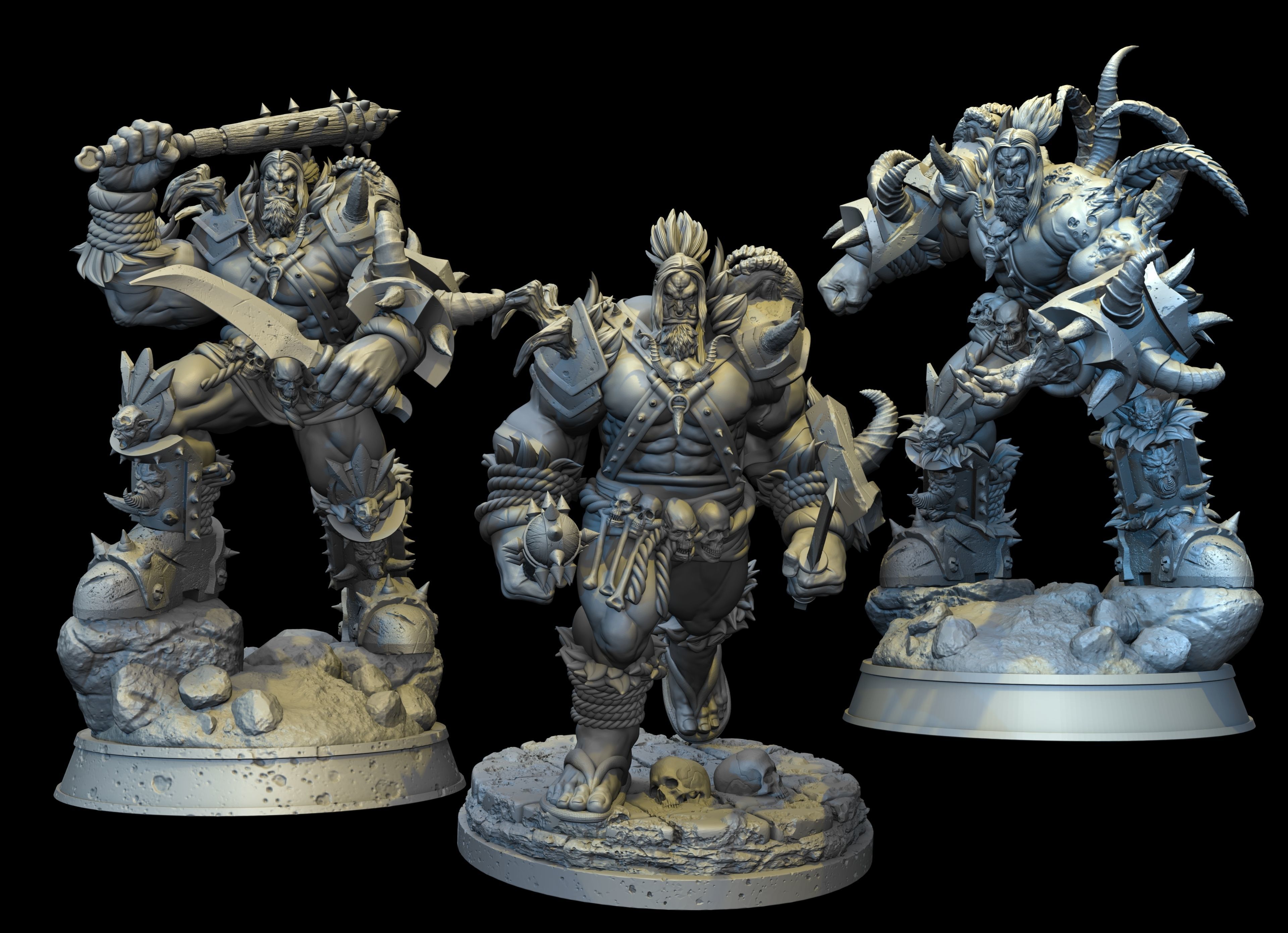 Orc 3 Poses STL 3D Model for SLA 3D Printing 3D model 3D printable ...