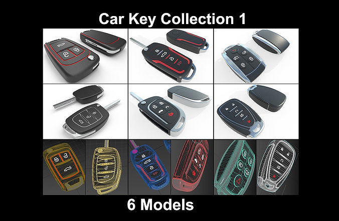 Car Key Collection 1 - 6 Keys | CGTrader