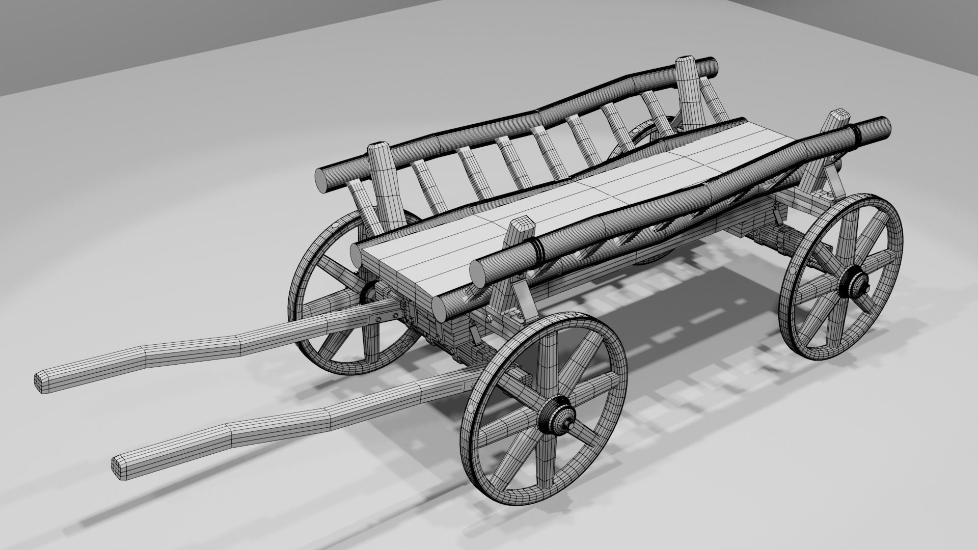 3D model Village trolley VR / AR / low-poly | CGTrader