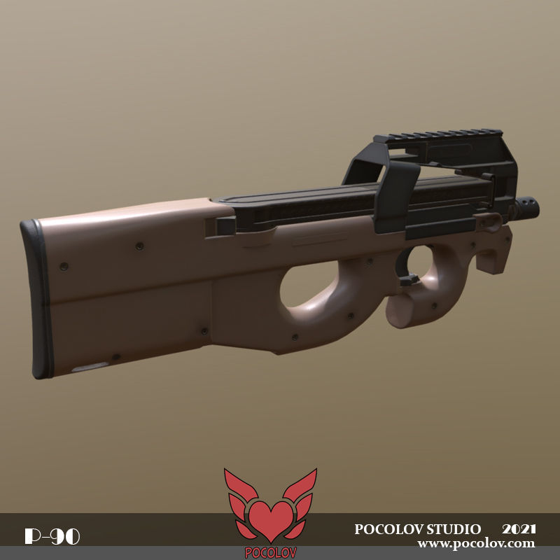 3D model P90 Submachine Gun VR / AR / low-poly | CGTrader