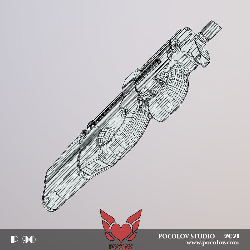 3D model P90 Submachine Gun VR / AR / low-poly | CGTrader