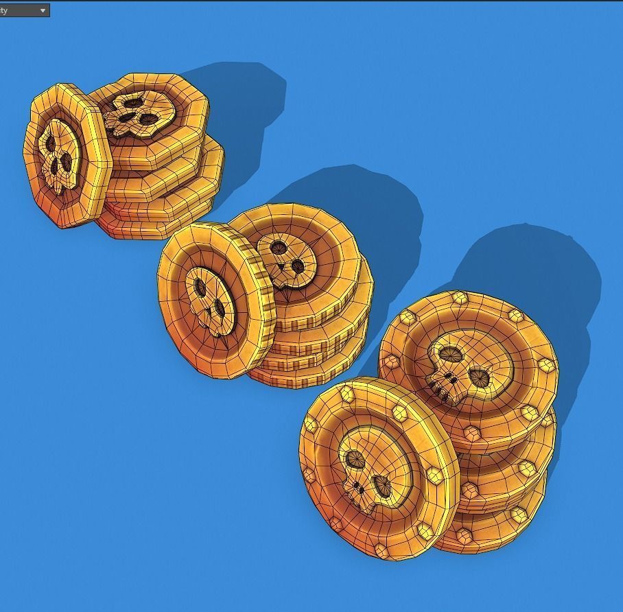 3D model Stylized Pirate Coins Pbr VR / AR / low-poly | CGTrader