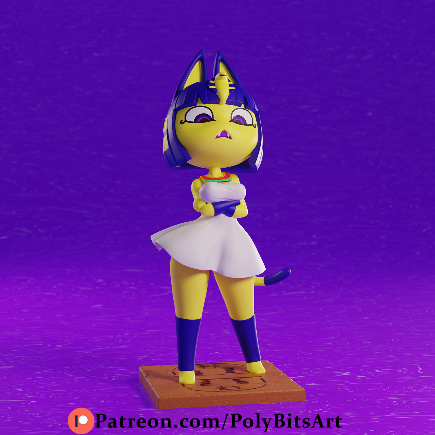 Ankha Figure with interchangeable head 3D model 3D printable | CGTrader