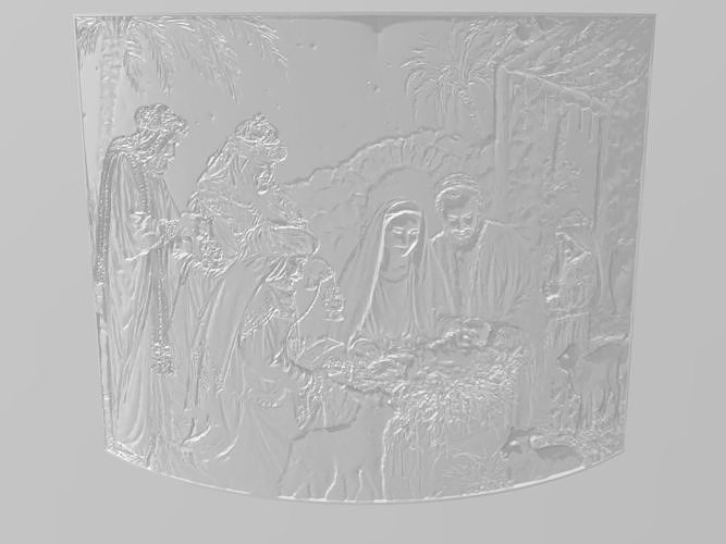 Christmas Crib Lithophane 3D model 3D printable | CGTrader