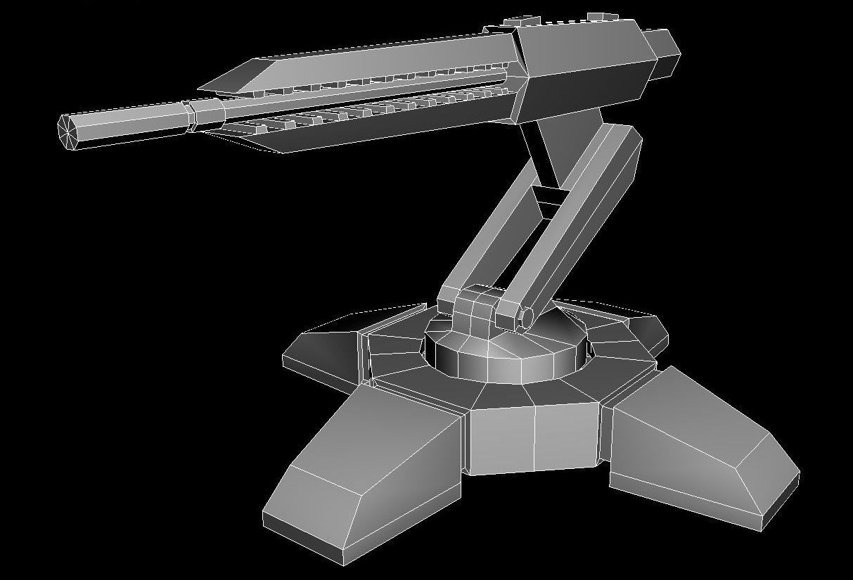 3D model Rail Turret VR / AR / low-poly | CGTrader